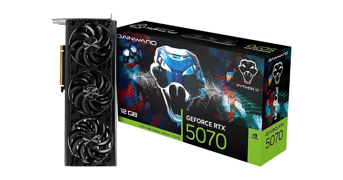 Gainward GeForce RTX 5070, 12GB GDDR7, Python III (DLSS 4 ...